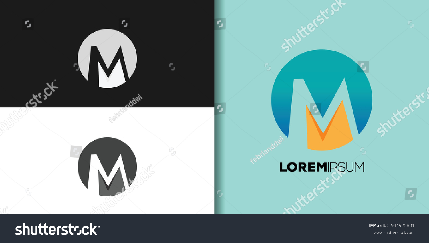 Circle App Letter M Logo Set Stock Vector (Royalty Free) 1944925801 ...