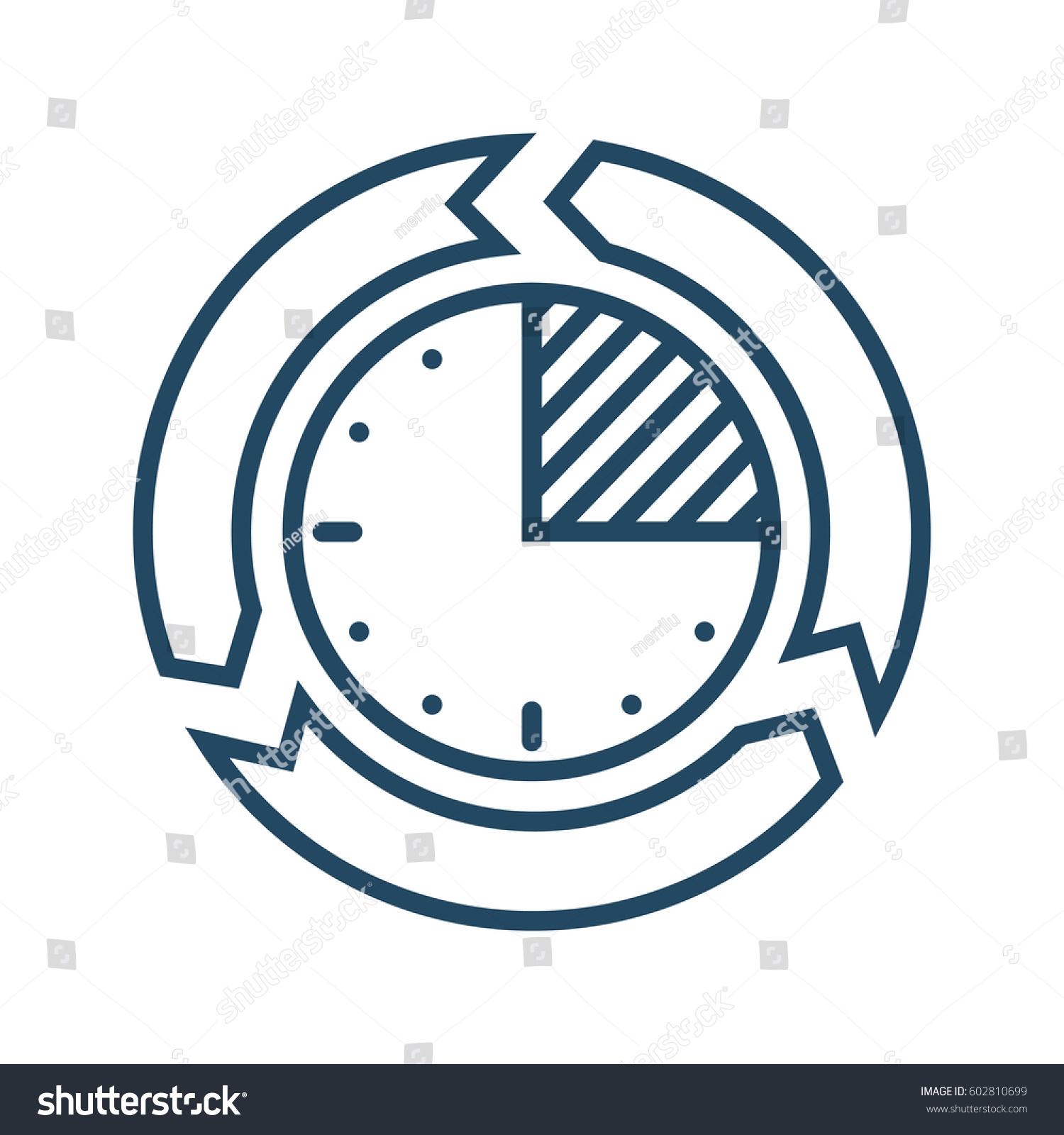 Circle Arrow Around Clock Period Vector Stock Vector (Royalty Free ...