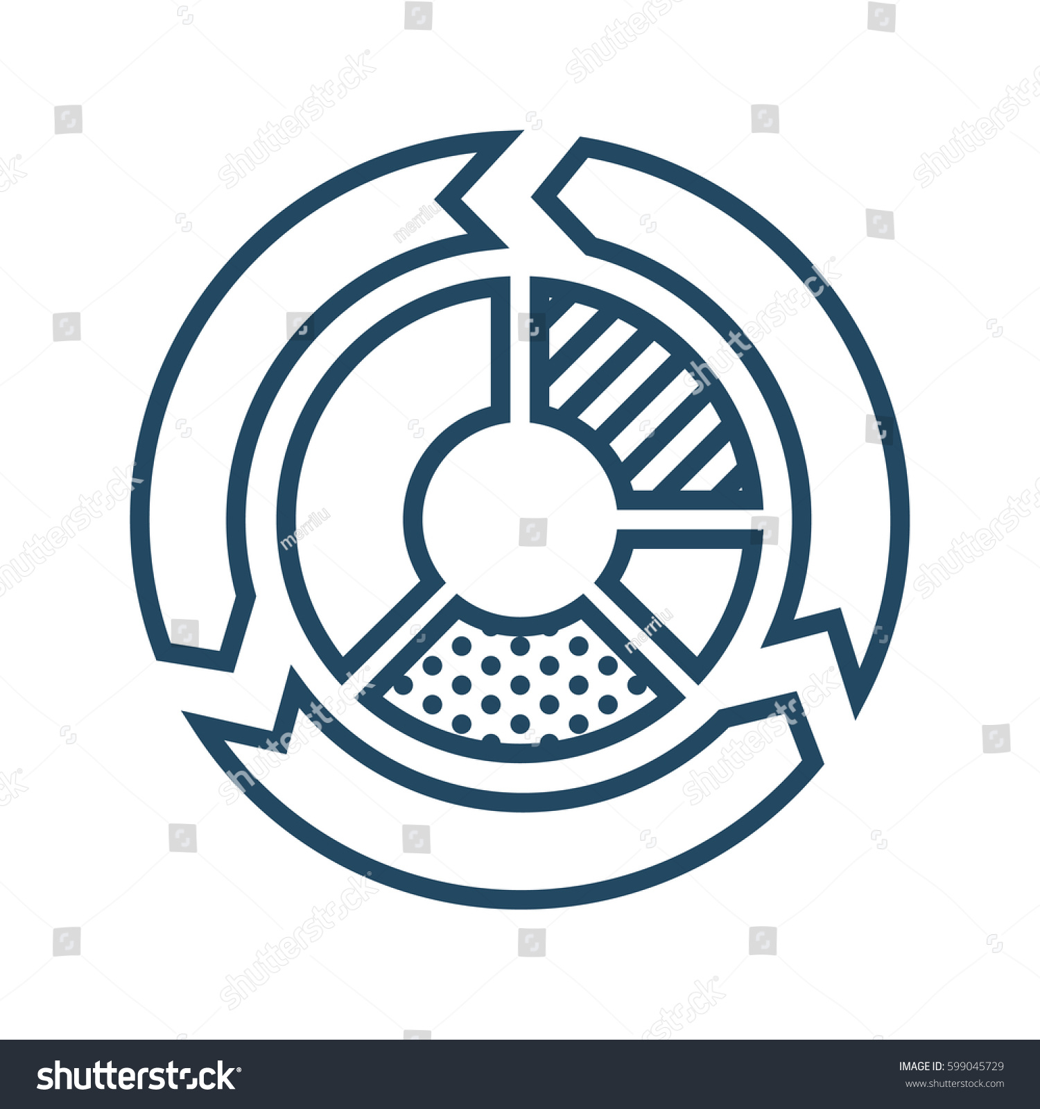Circle Arrows Around Doughnut Chart Vector Stock Vector (Royalty Free ...