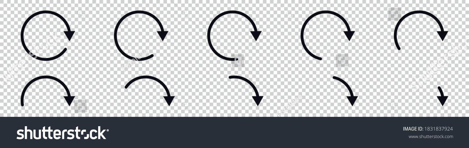 Circle Arrows Different Lenghts Vector Illustrations Stock Vector ...