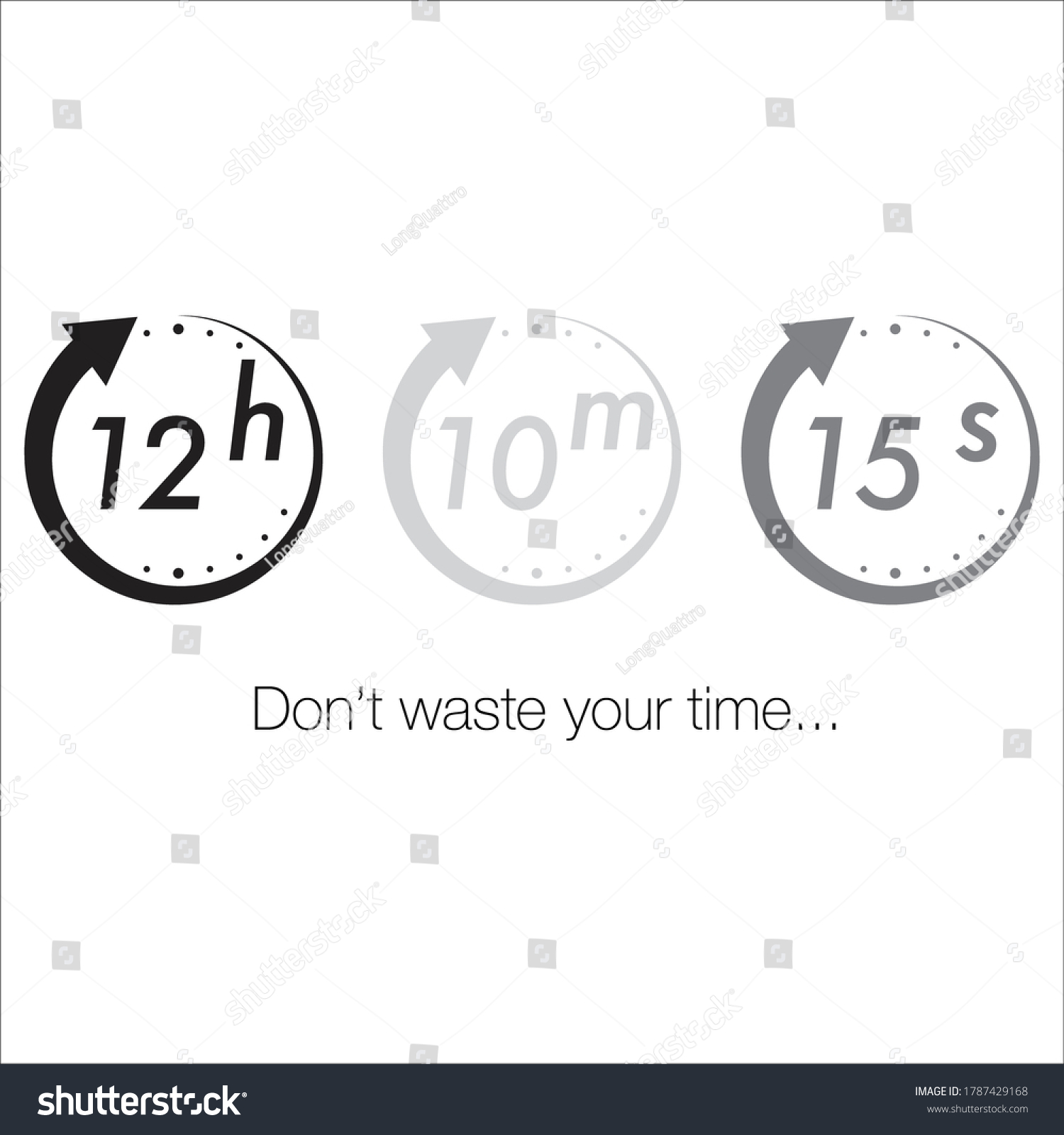 Circle Arrows Set Clock Timer Numbers Stock Vector (Royalty Free ...