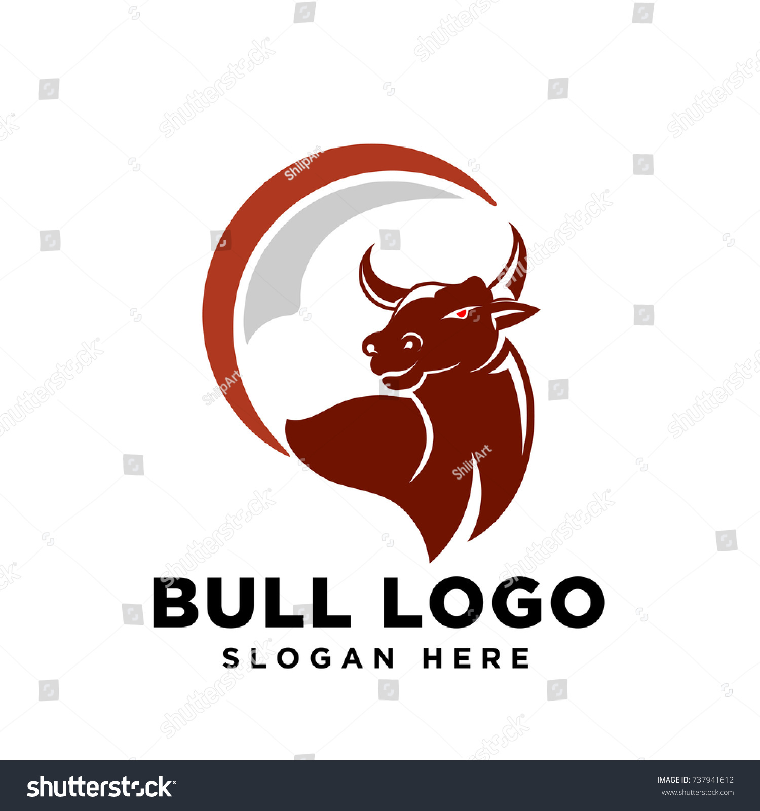 Circle Bull Logo Stock Vector (Royalty Free) 737941612 | Shutterstock