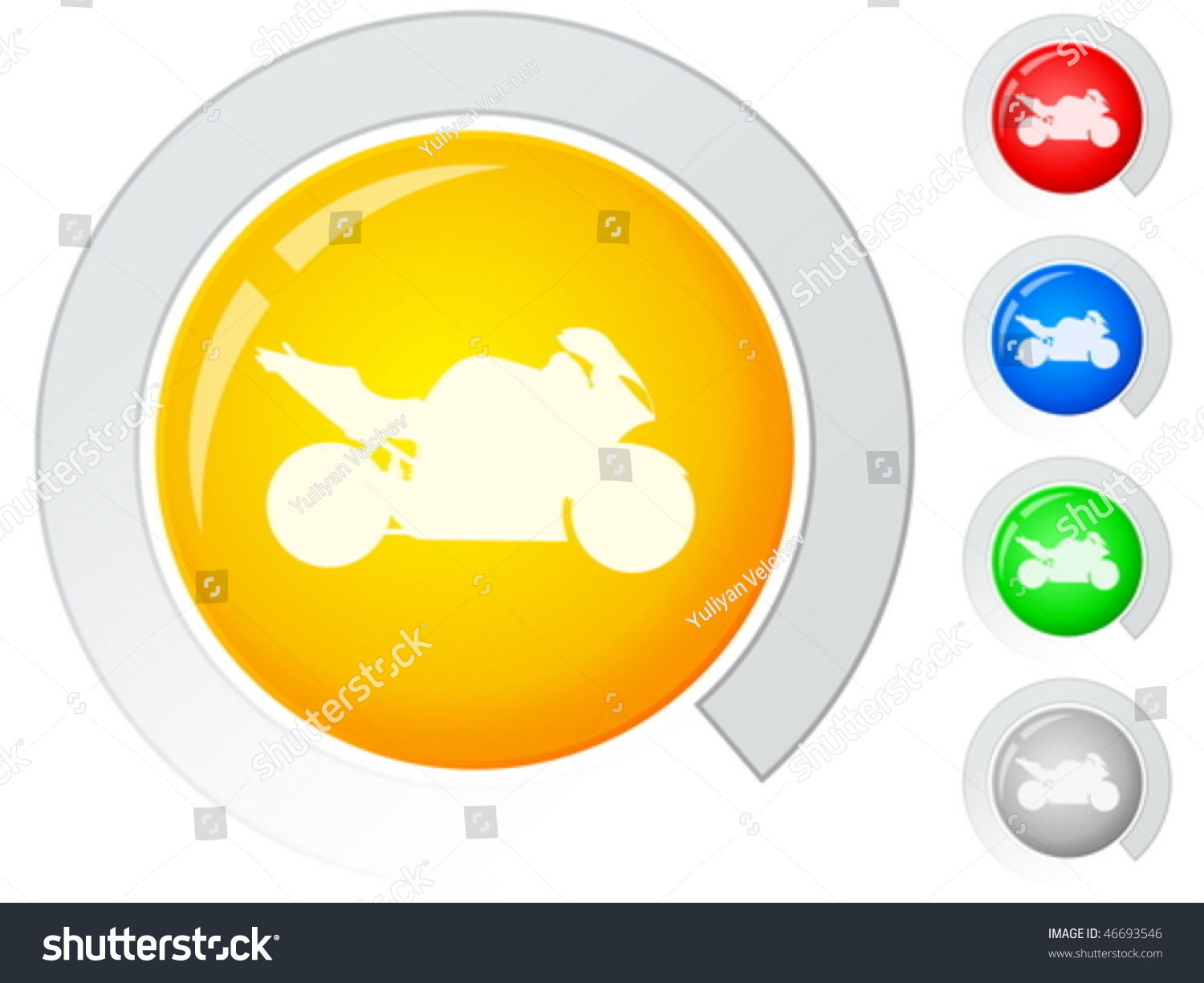 Circle Buttons Motorcycle Vector Illustration Stock Vector (Royalty ...
