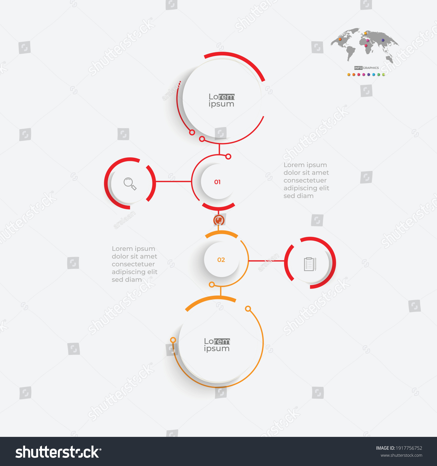 Circle Chart Timeline Minimal On White Stock Vector (Royalty Free ...