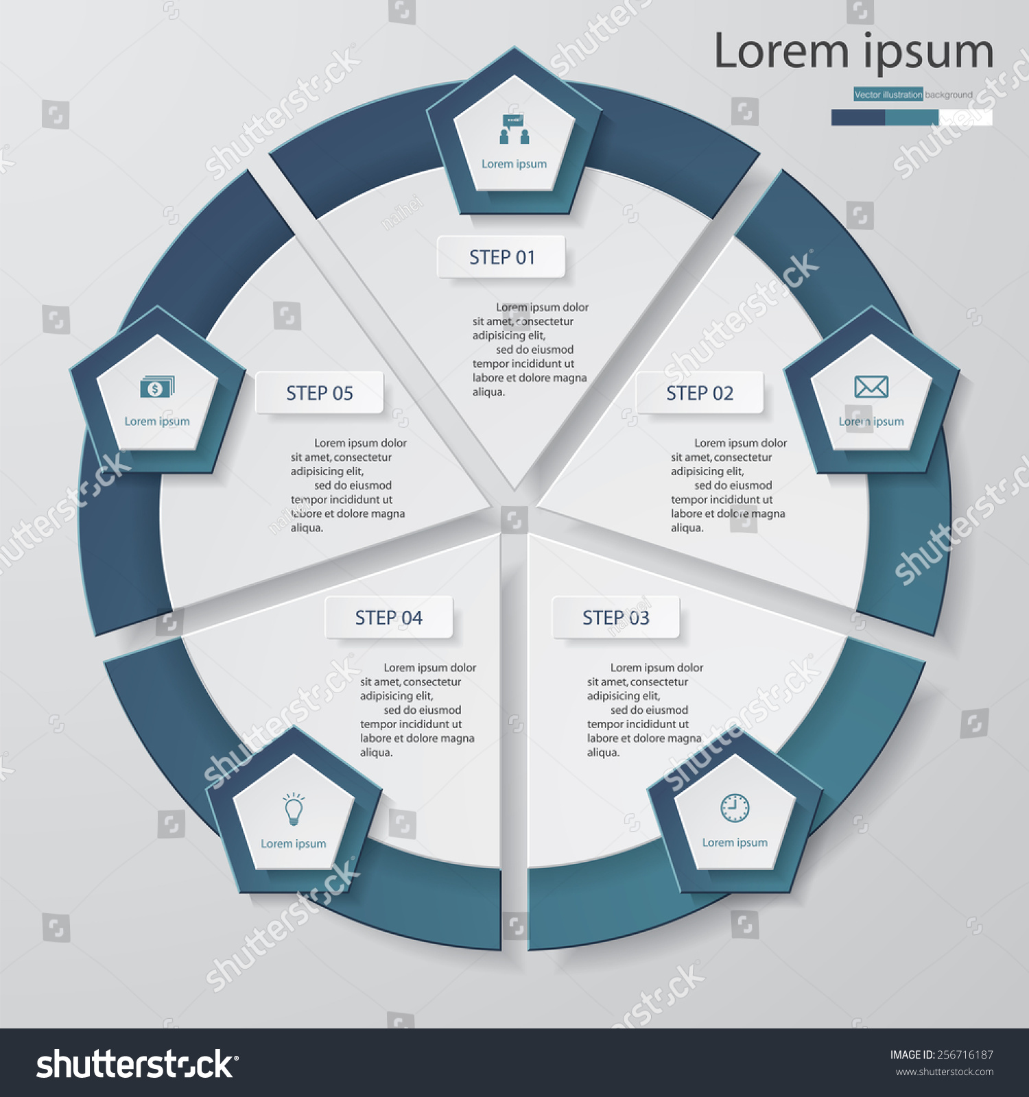 Circle Clean Number Templategraphic Website Layout Stock Vector ...