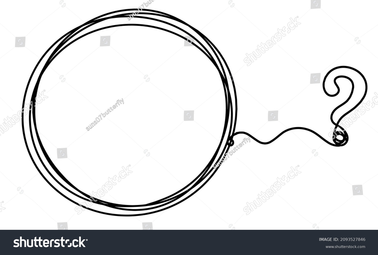 Circle Comment Question Mark Line Drawing Stock Vector (Royalty Free ...