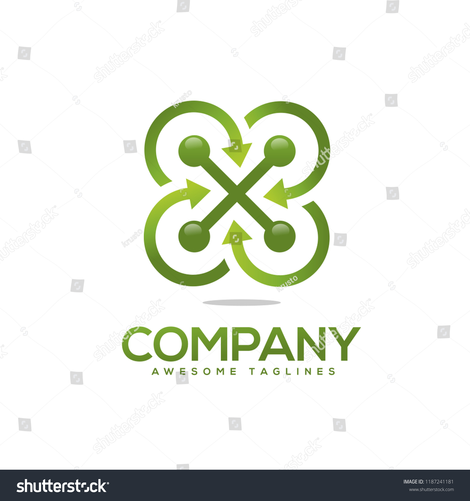 Circle Connect Arrow Logo Vector Concept: vector de stock (libre de ...