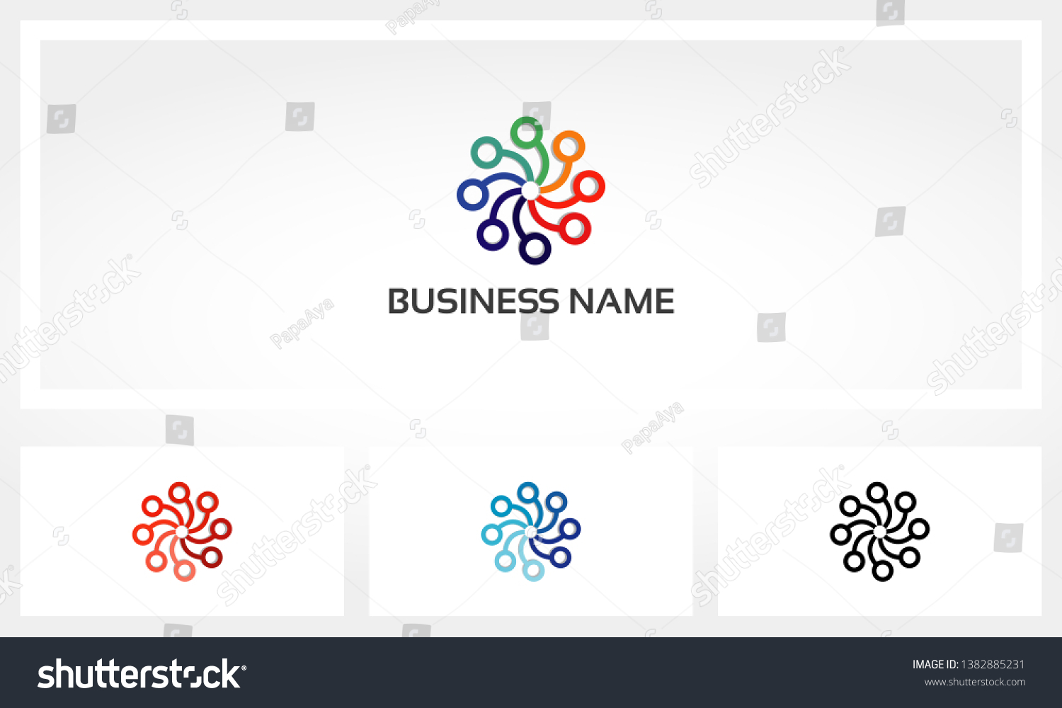 Circle Connected On Center Logo Stock Vector (Royalty Free) 1382885231