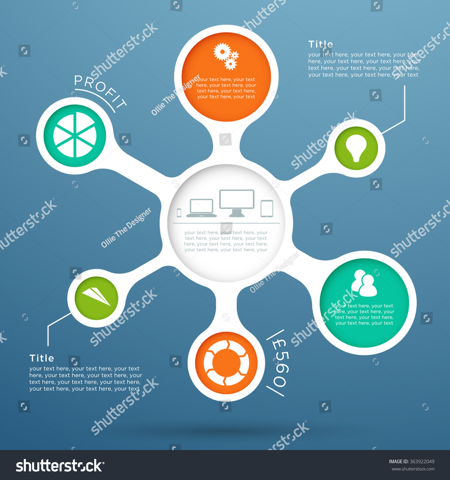 Circle 3d Infographic Diagram Layout 4 Stock Vector (Royalty Free ...