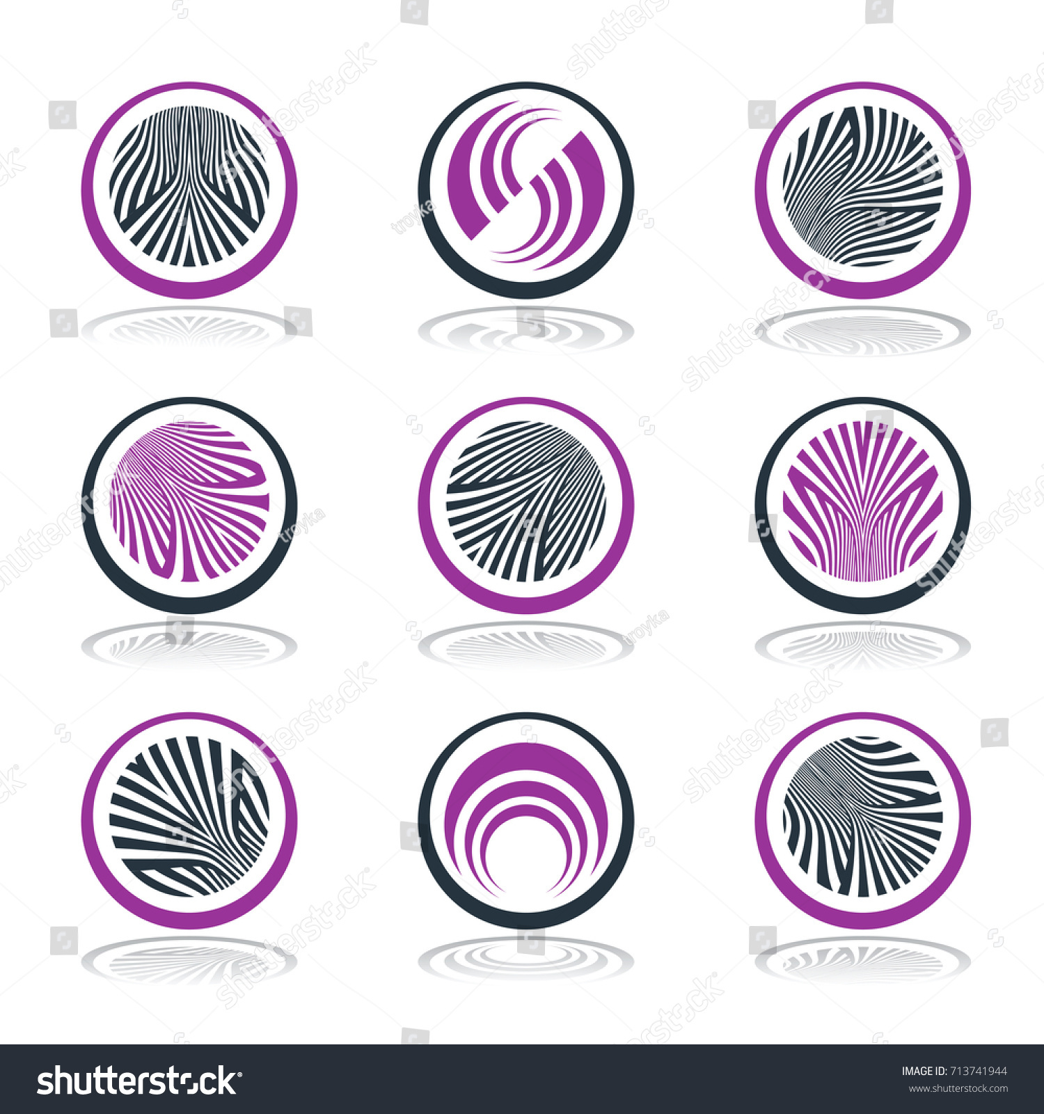 Circle Design Elements Set Vector Art Stock Vector (Royalty Free) 713741944