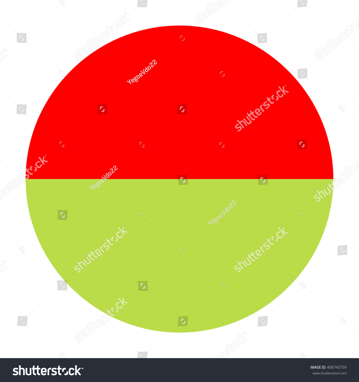Circle Divided Into Two Equal Parts Stock Vector (Royalty Free) 408745759