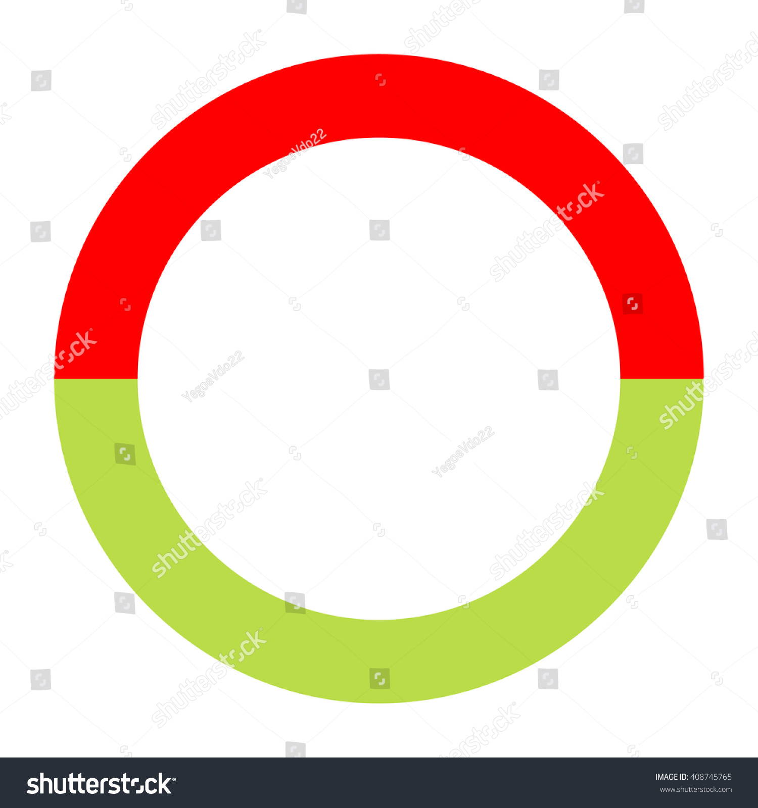 Circle Divided Into Two Equal Parts Stock Vector (Royalty Free) 408745765