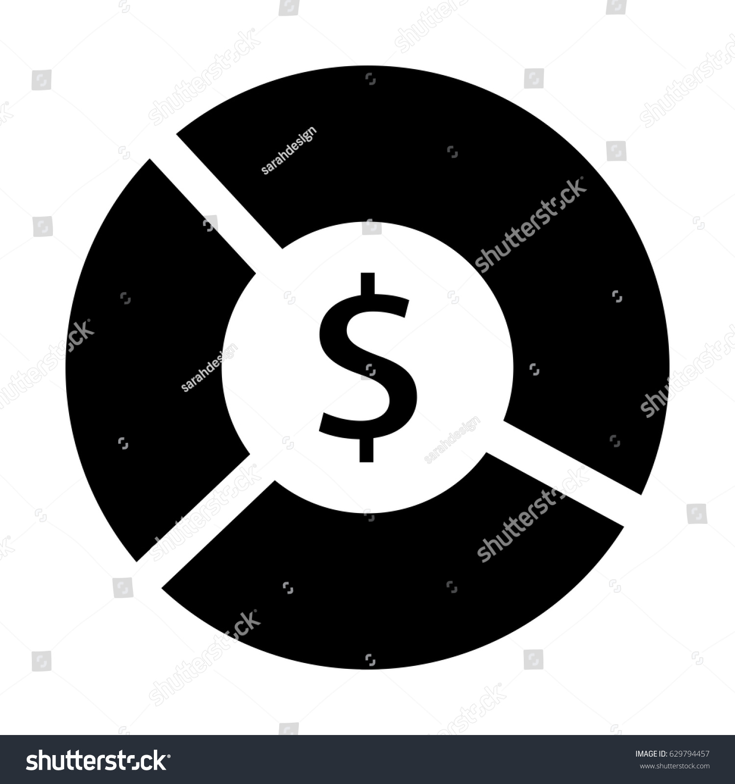 Circle Dollar Chart Icon Stock Vector (Royalty Free) 629794457 ...