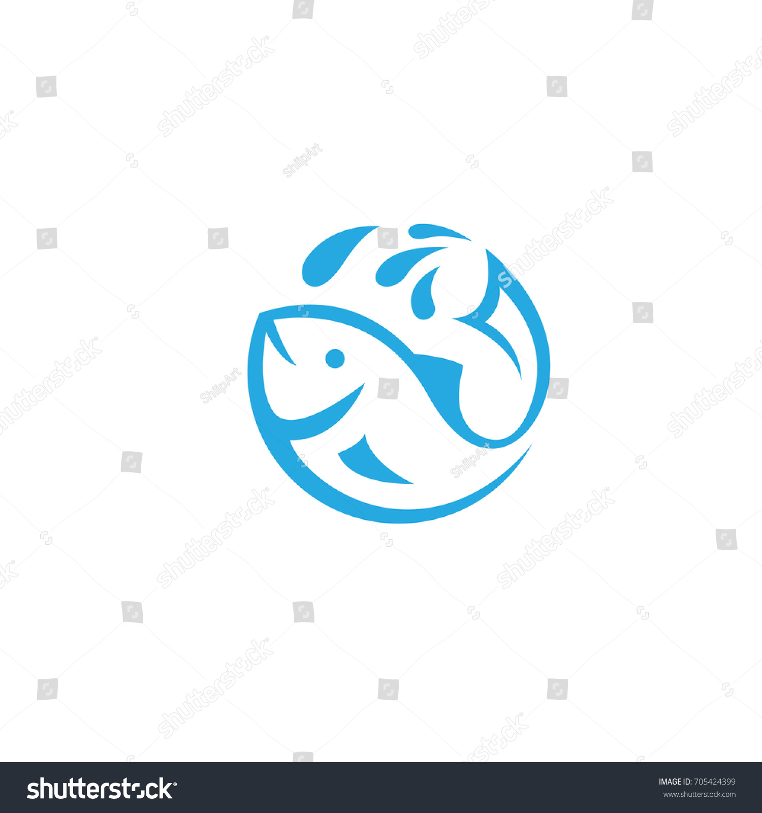 Circle Fish Stock Vector (Royalty Free) 705424399 | Shutterstock
