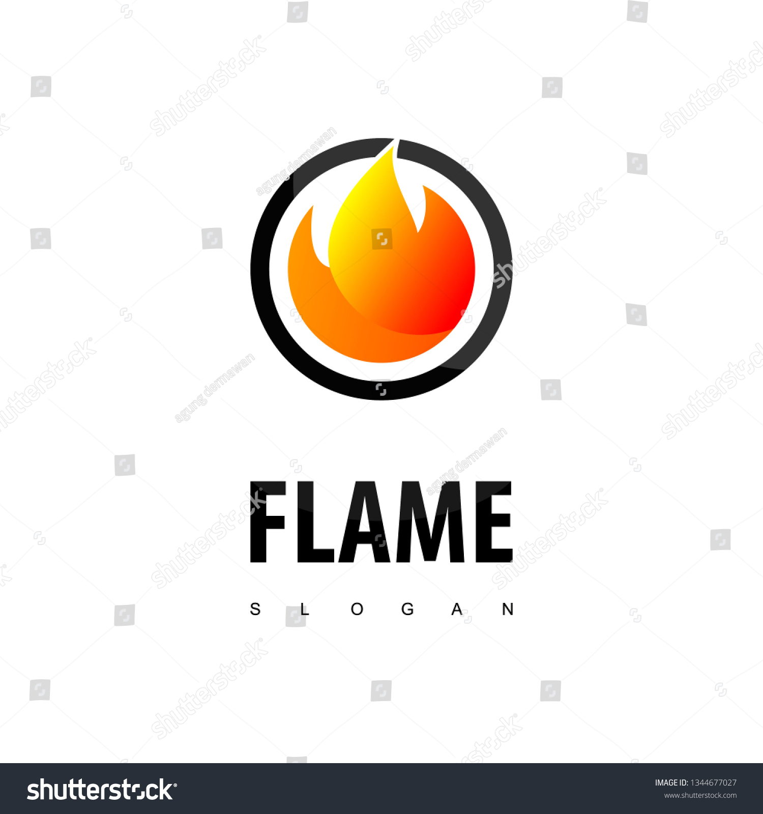 Circle Flame Logo Stock Vector (Royalty Free) 1344677027