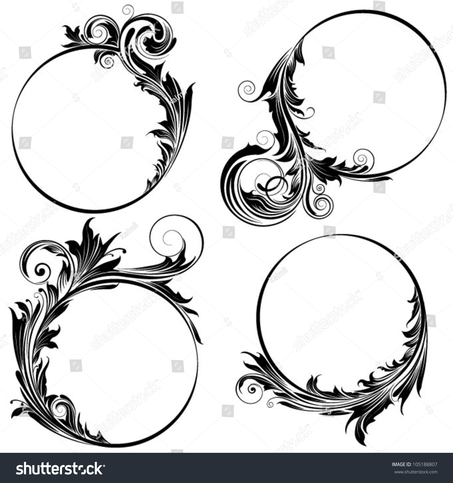 Circle Floral Design Stock Vector 105188807 - Shutterstock