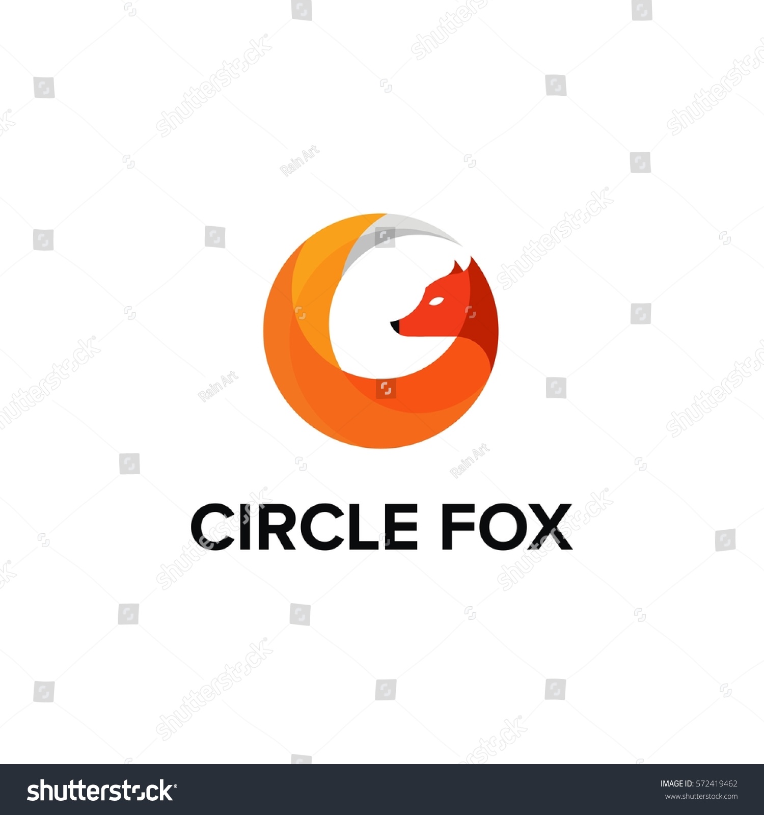 Circle Fox Logo Stock Vector (Royalty Free) 572419462