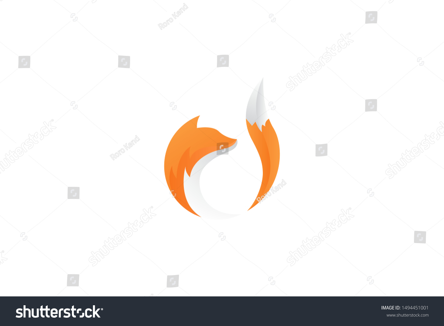 Circle Fox Logo Design Vector Illustration Stock Vector (Royalty Free ...
