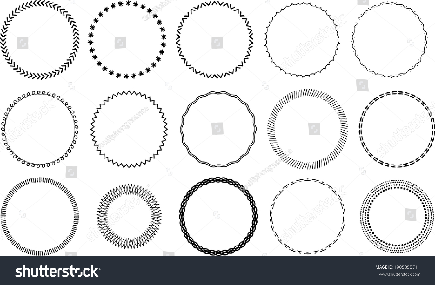 Circle Frame Detail Design Set Stock Vector (Royalty Free) 1905355711 ...