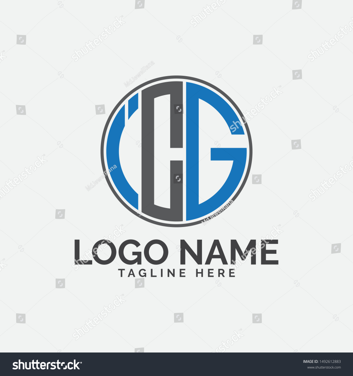 Circle Icg Letter Logo Design Vector Stock Vector (Royalty Free ...