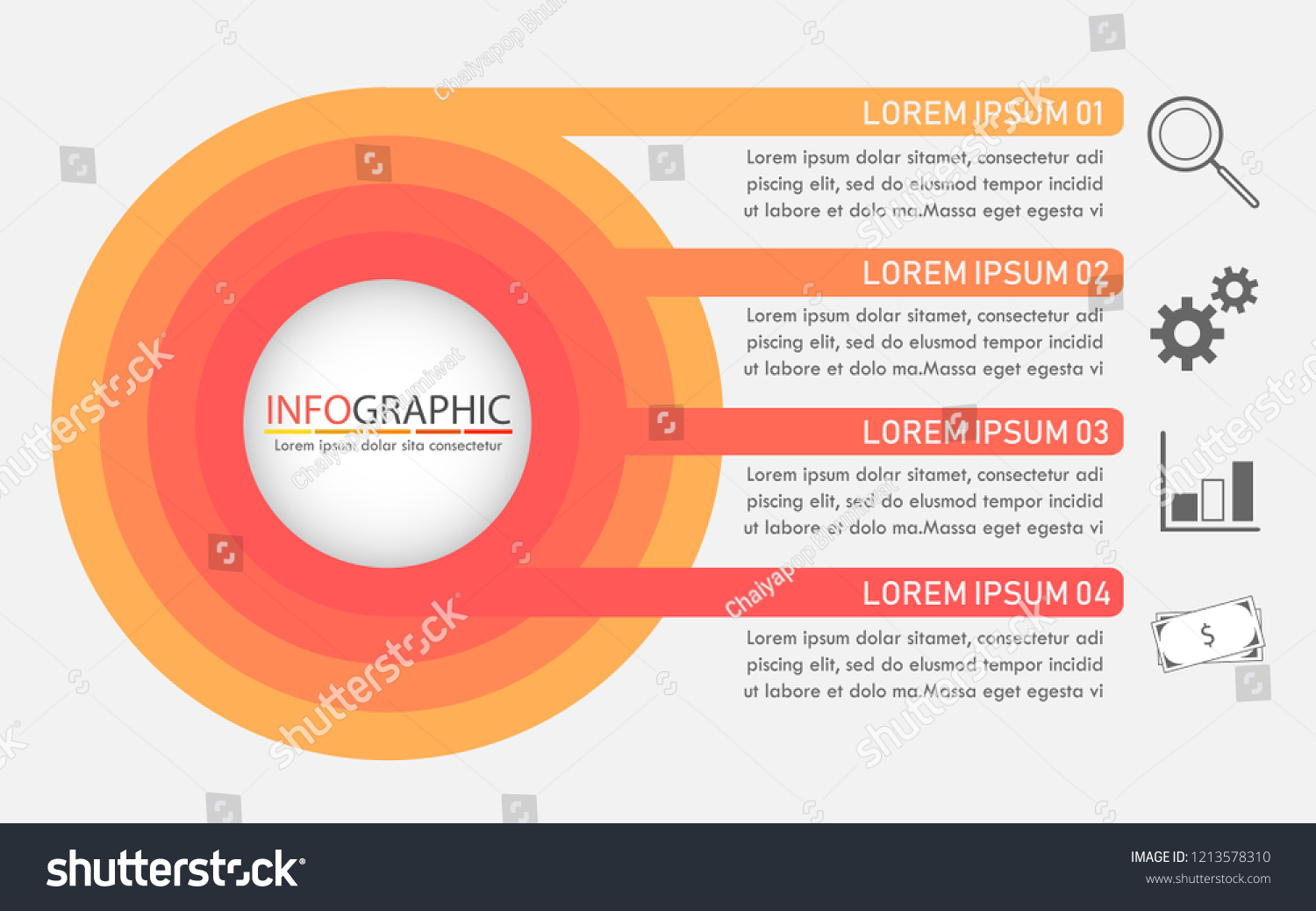 Circle Infographic Four Step Stock Vector (Royalty Free) 1213578310 ...