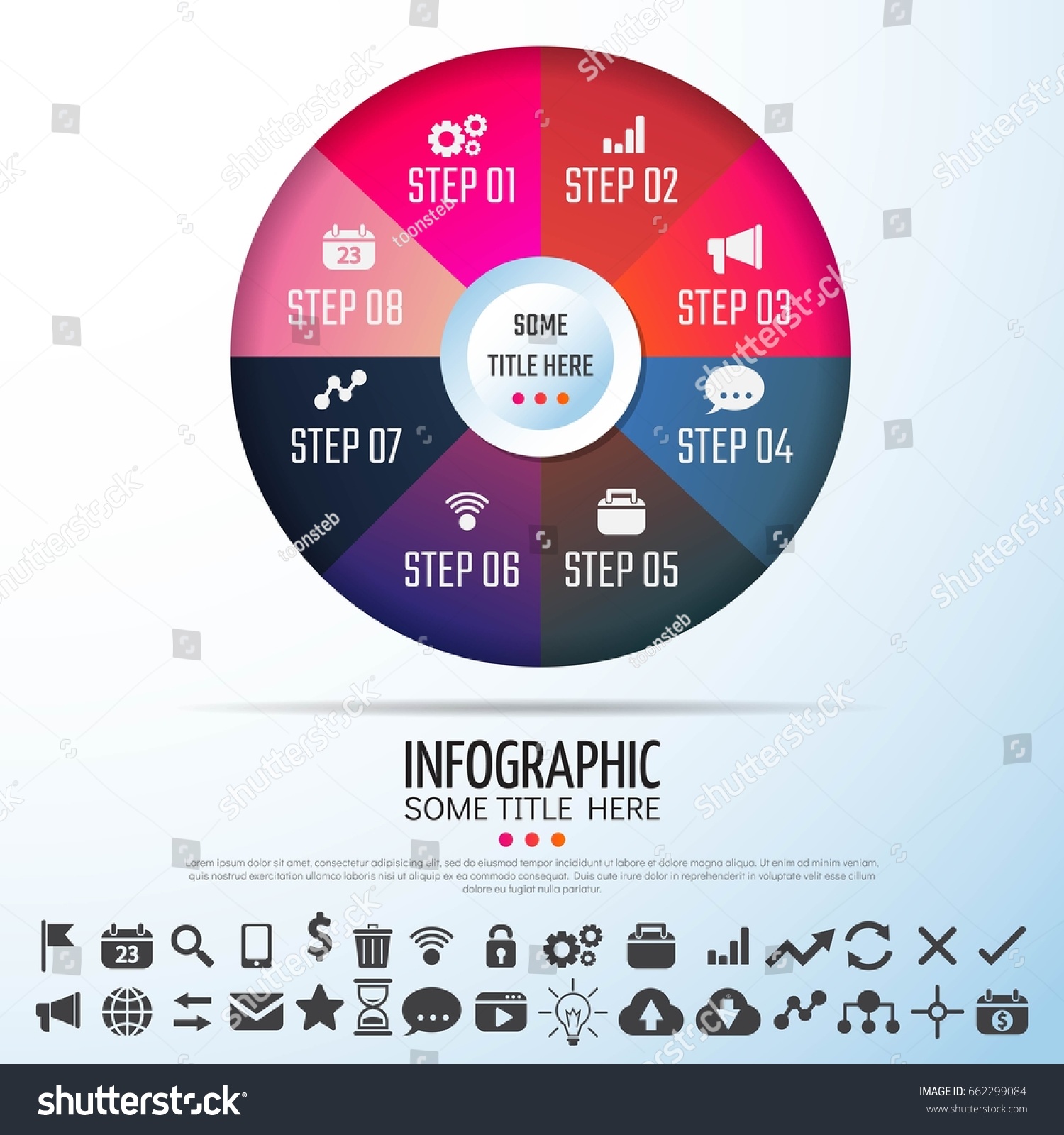 Circle Infographics Design Templatevector Illustration Stock Vector ...