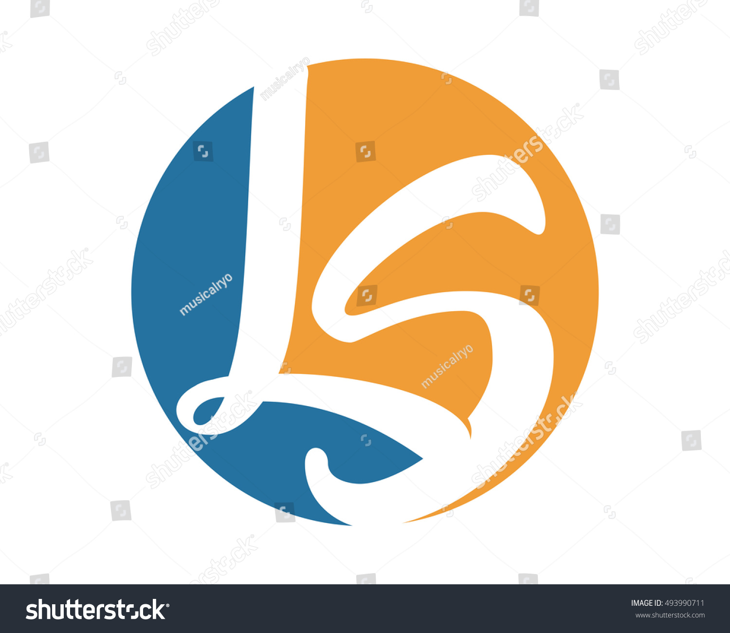 「Circle Initial Typography Ls Alphabet Font」のベクター画像素材（ロイヤリティフリー ...