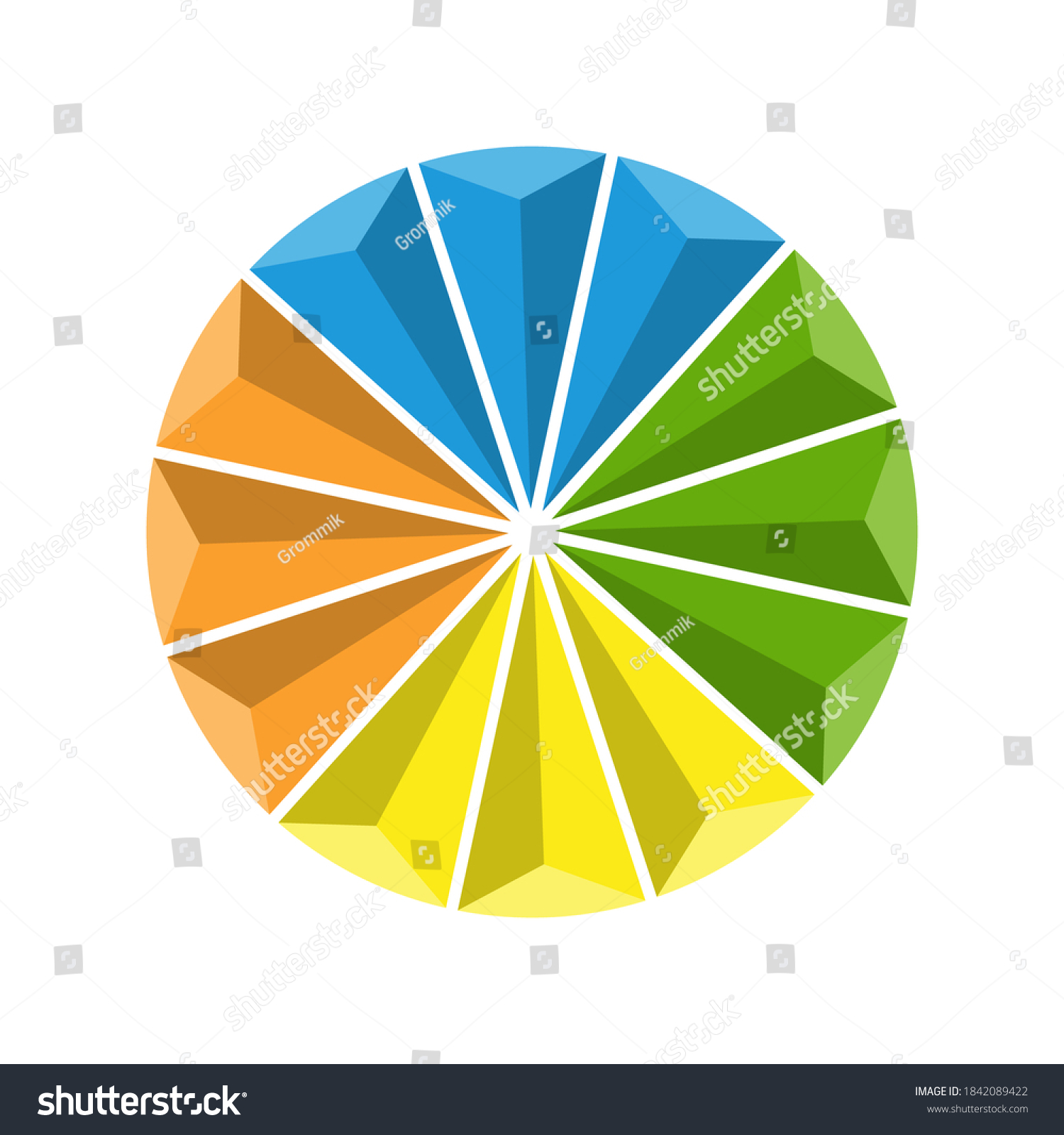 Circle Divided Into Twelve Colored Sectors Stock Vector (Royalty Free ...