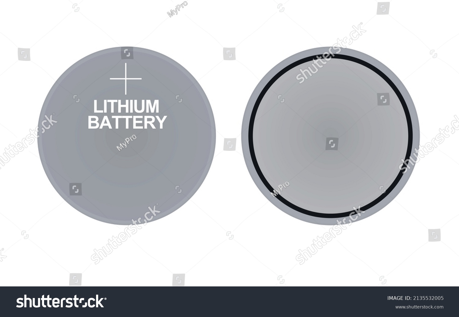 Circle Lithium Battery Vector Illustration Stock Vector (Royalty Free ...