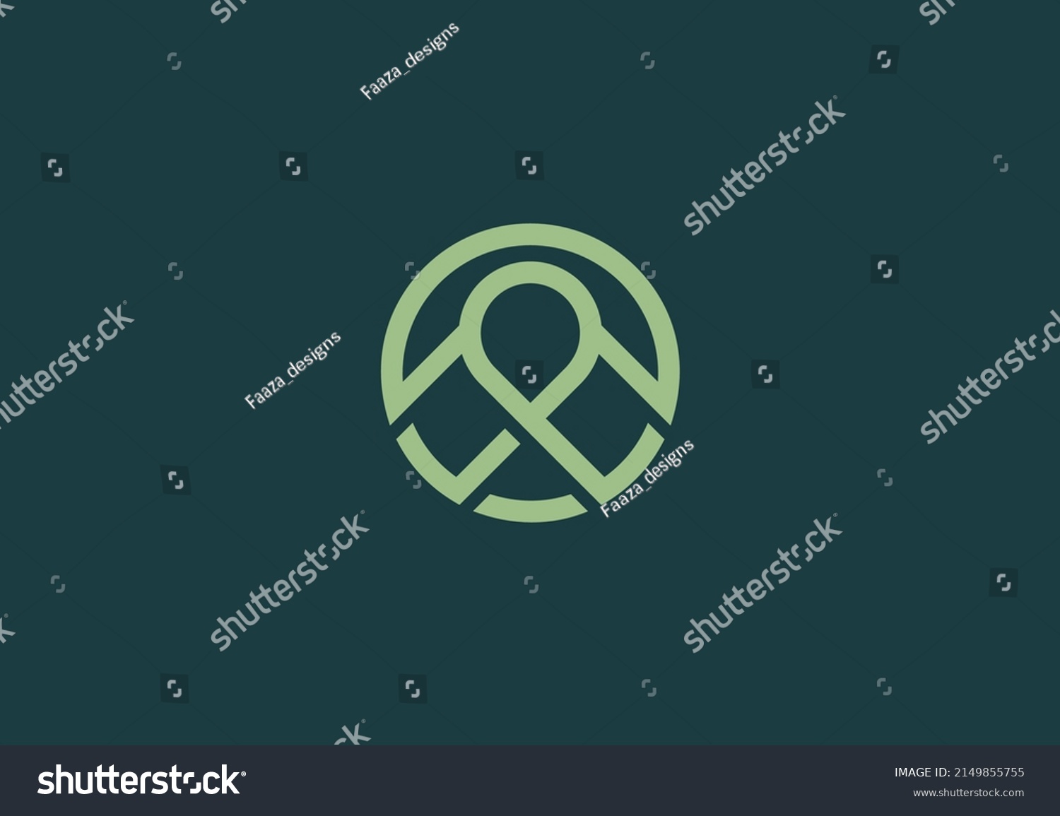 Circle Location Monogram Symbol Green Background Stock Vector (Royalty ...