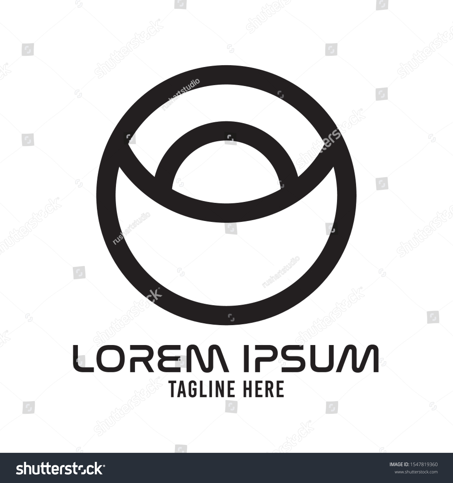 Circle Logo Line Draw Vector Design Stock Vector (Royalty Free) 1547819360