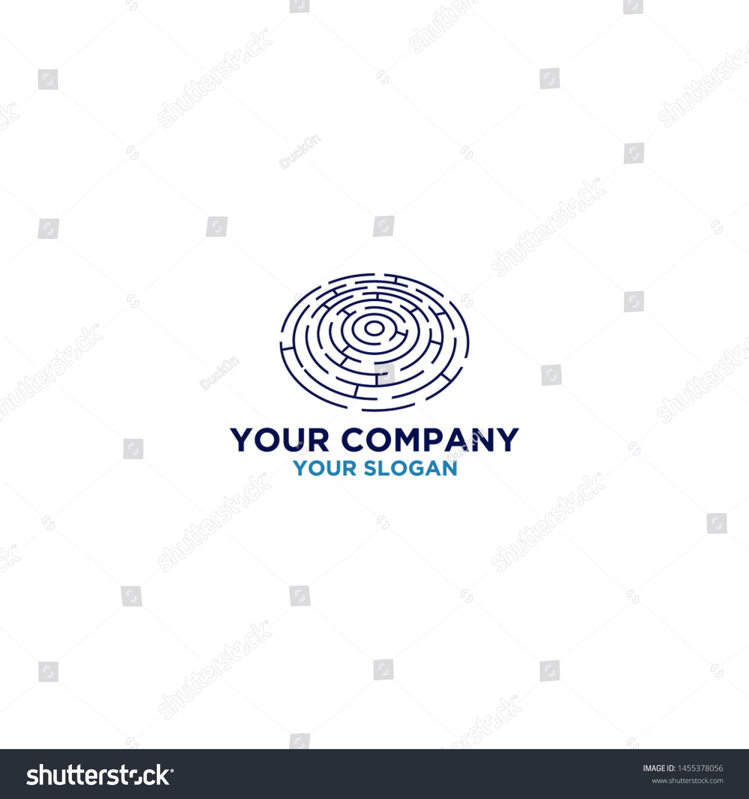 Circle Maze Logo Design Vector Stock Vector (Royalty Free) 1455378056