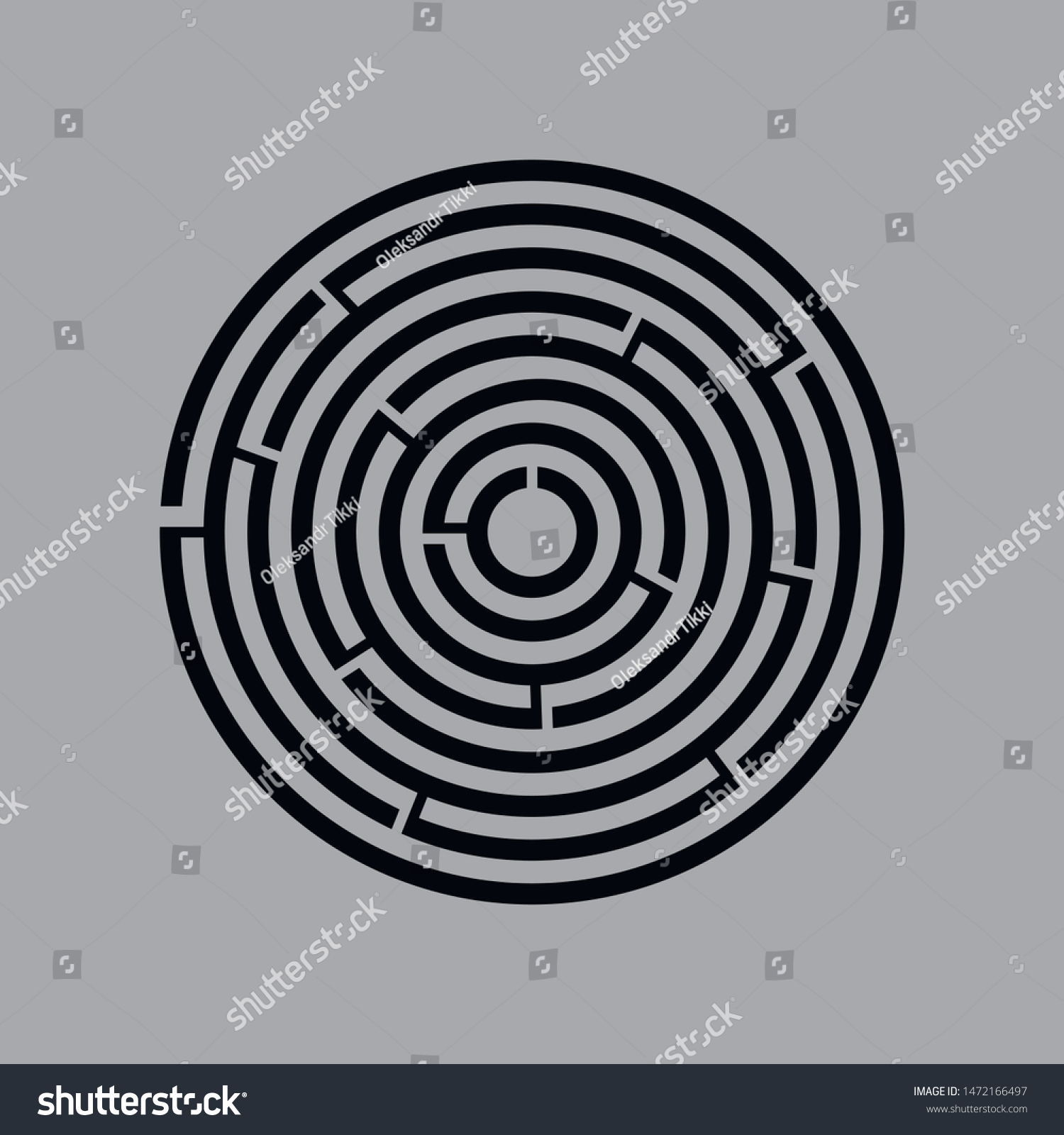 Circle Maze Vector Labyrinth Game Round Stock Vector (Royalty Free ...