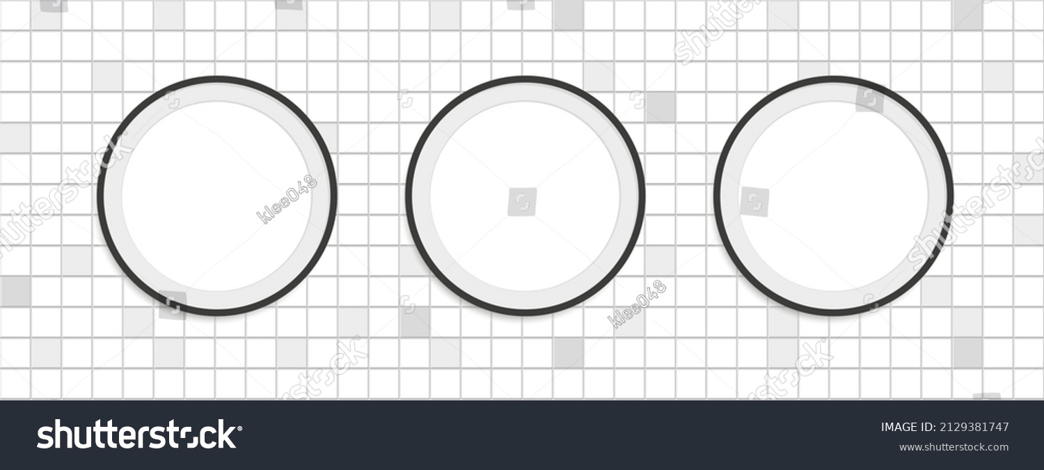 Circle Mockup Frame On White Background Stock Vector (Royalty Free ...