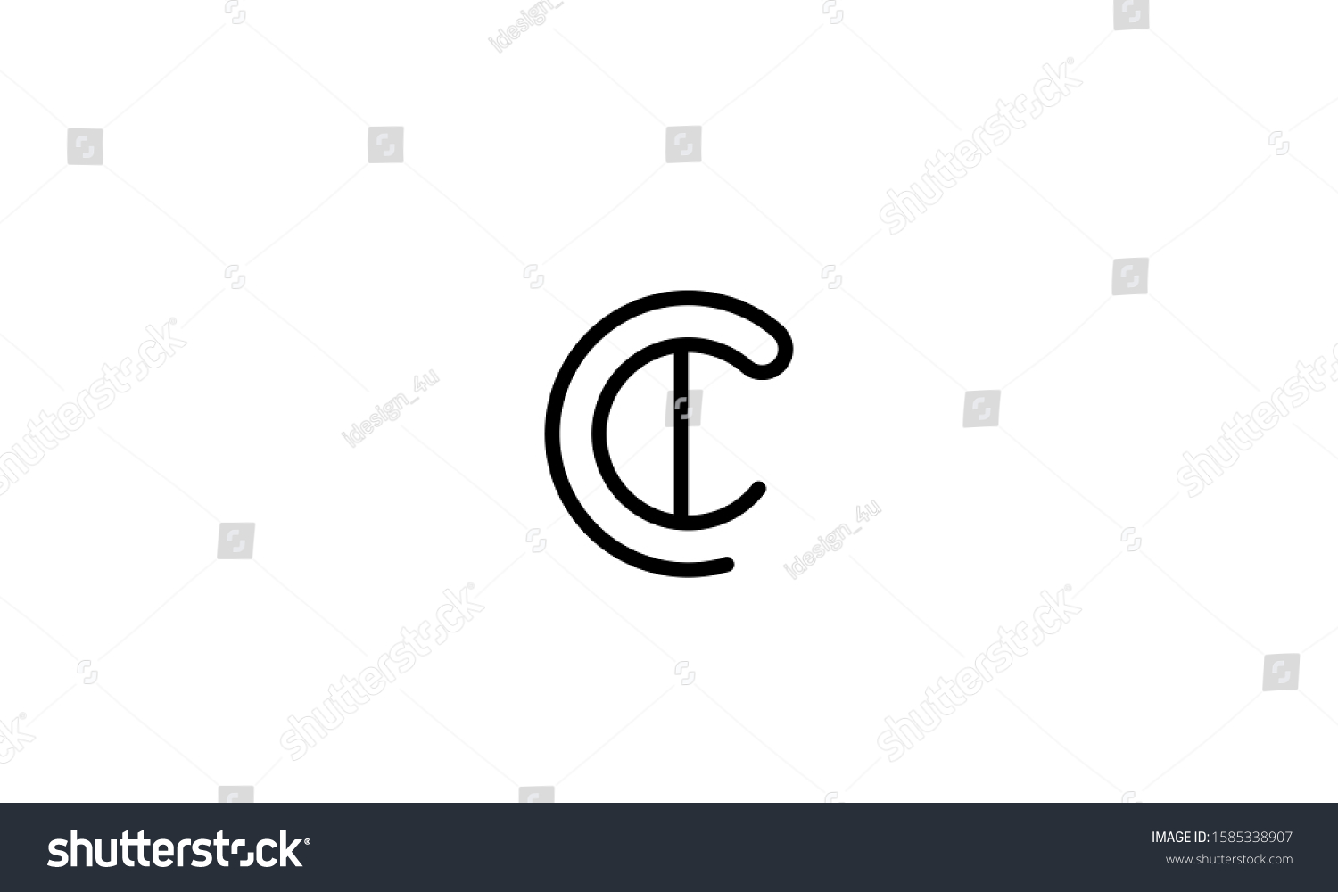 Circle Monogram Icon Symbol Letter C Stock Vector (Royalty Free) 1585338907