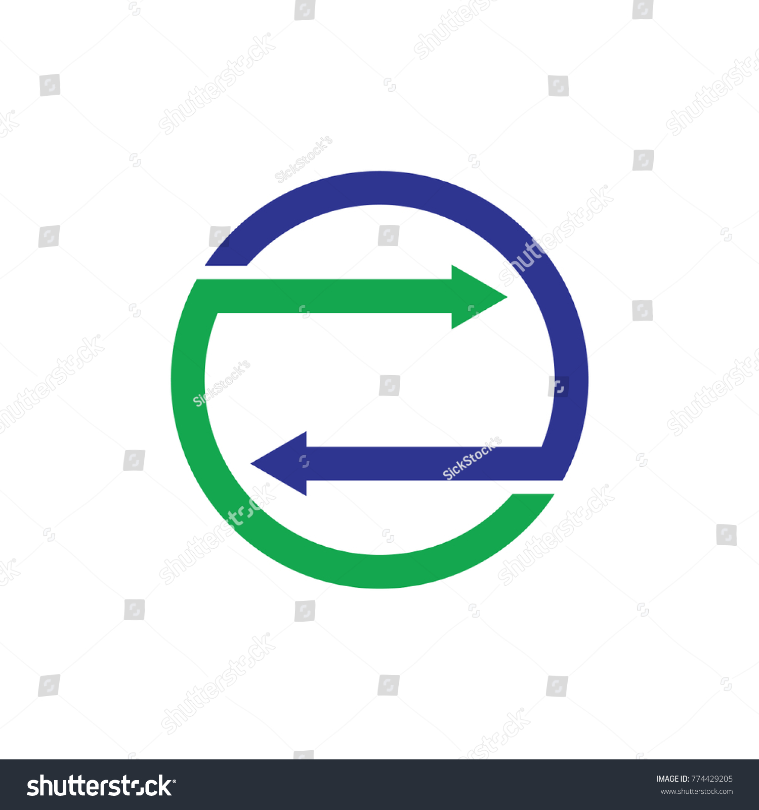 Circle Opposite Arrows Symbol Logo Stock Vector (Royalty Free) 774429205