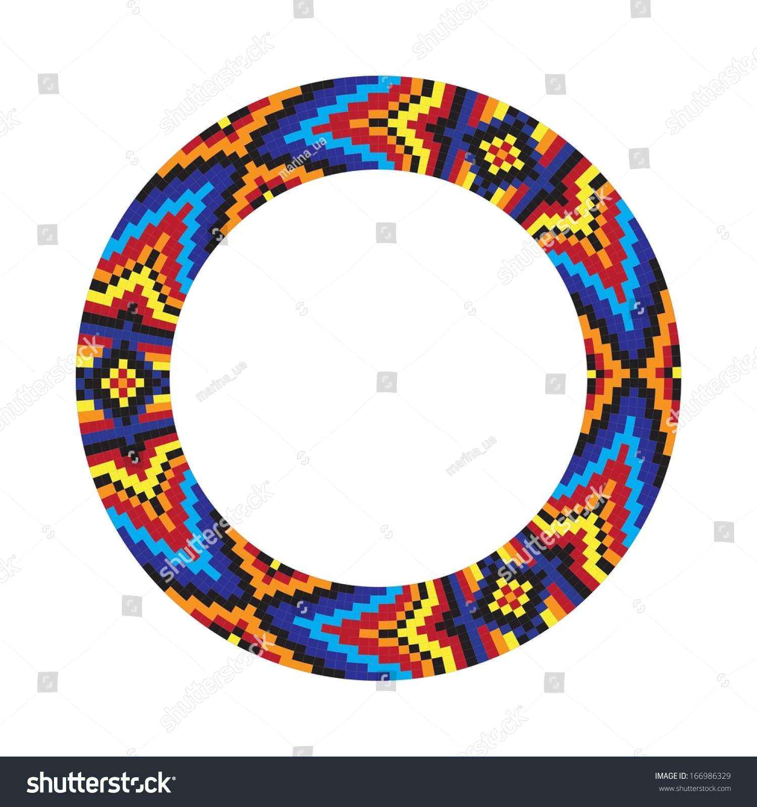Circle Ornament. Round Frame, Rosette. Native American (Indian) Round ...