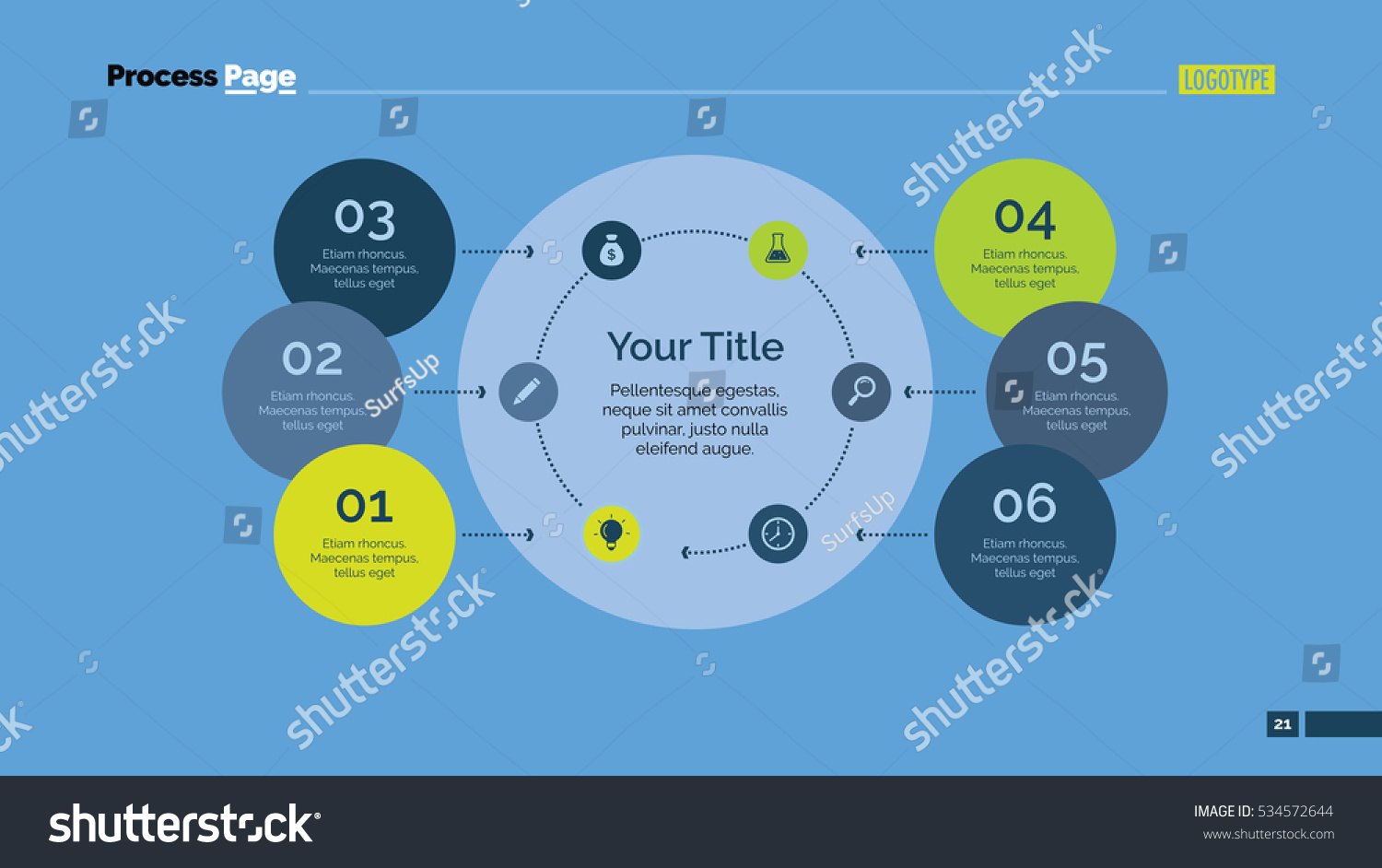 Circle Points Diagram Slide Template Stock Vector (Royalty Free ...