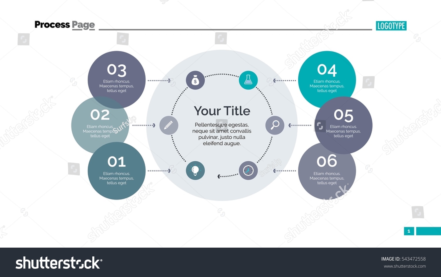 Circle Points Diagram Slide Template Stock Vector (Royalty Free ...