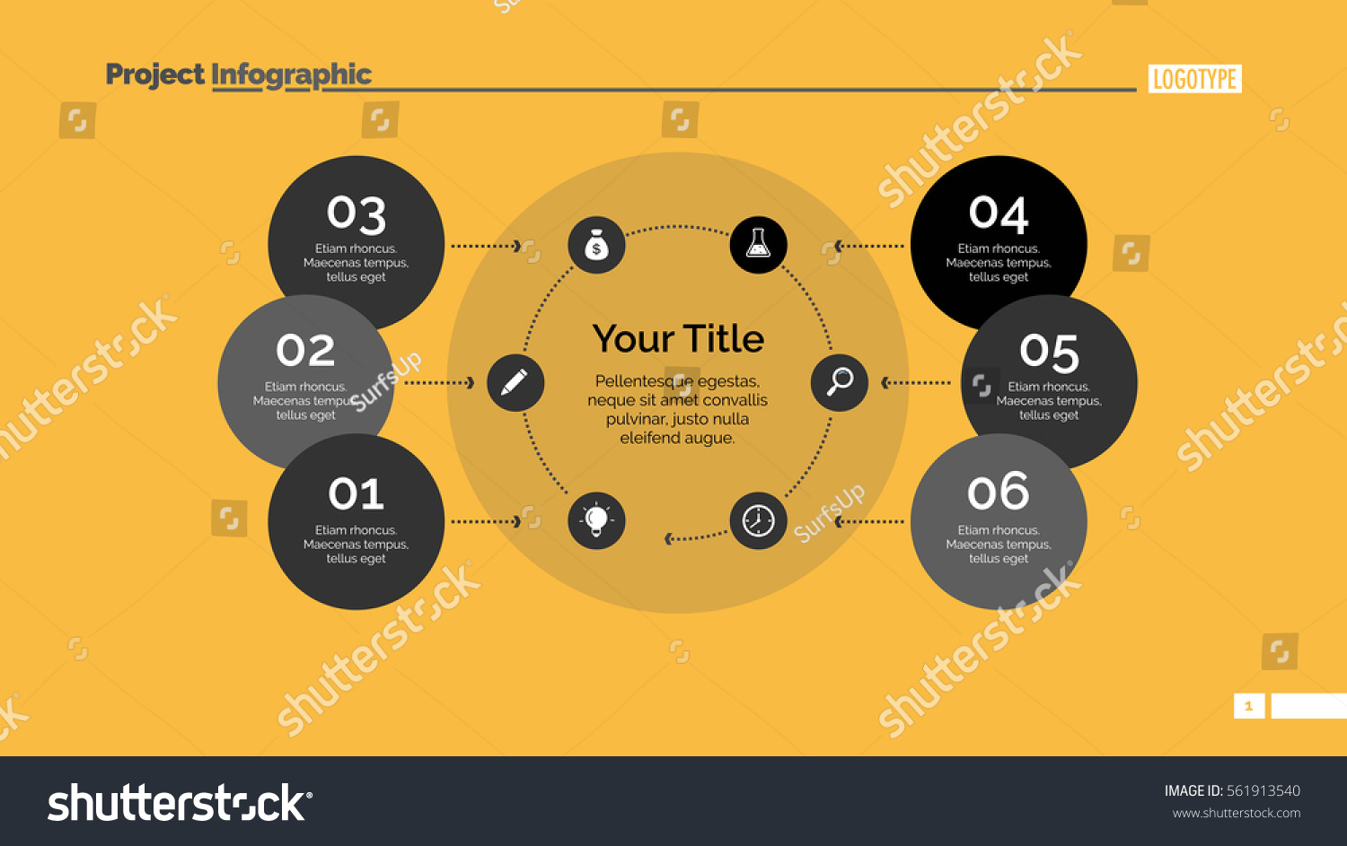 Circle Points Diagram Slide Template Stock Vector (Royalty Free) 561913540