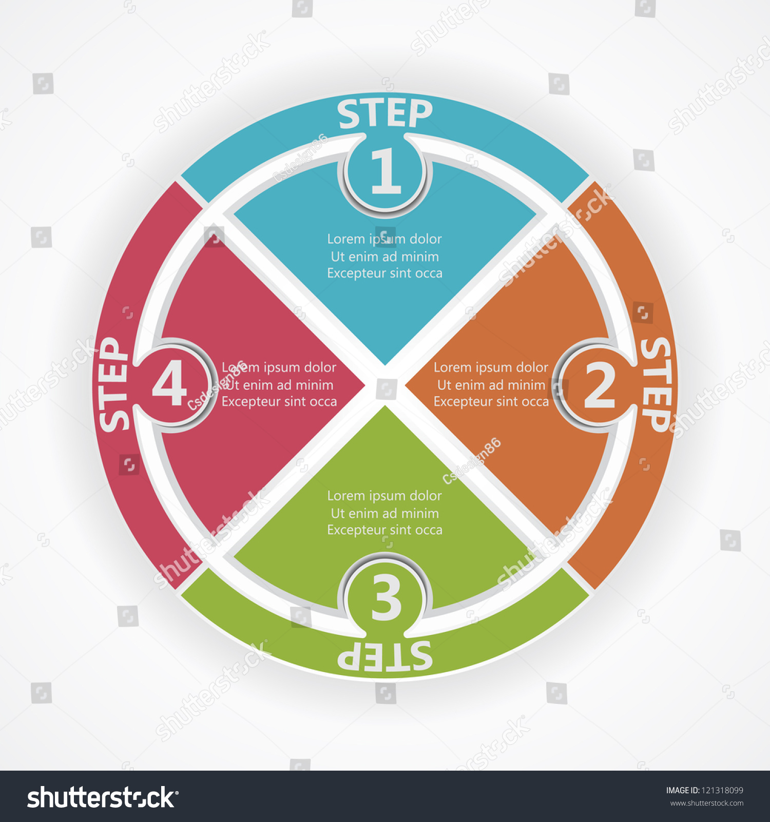 Circle Poster With Four Different Colors Stock Vector Illustration ...