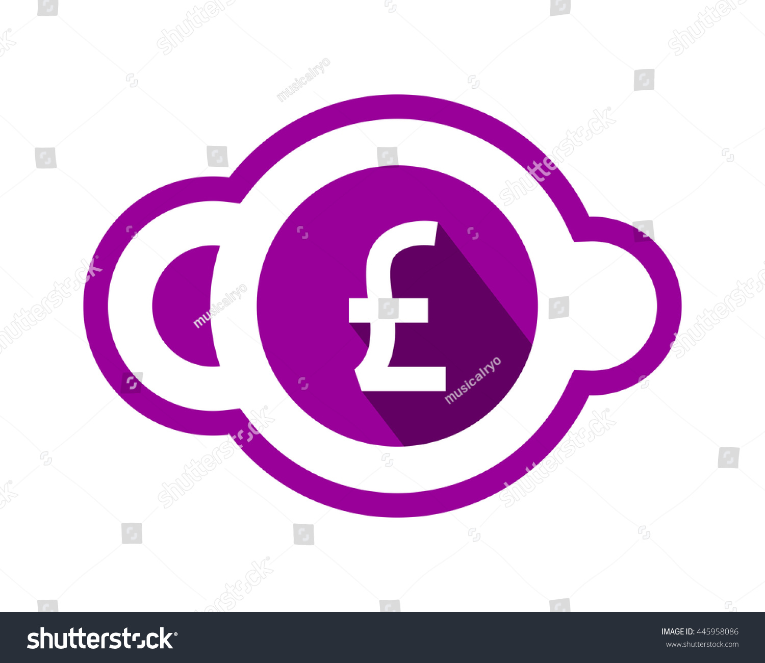 Circle Pound Sterling Symbol Stock Vector 445958086 - Shutterstock