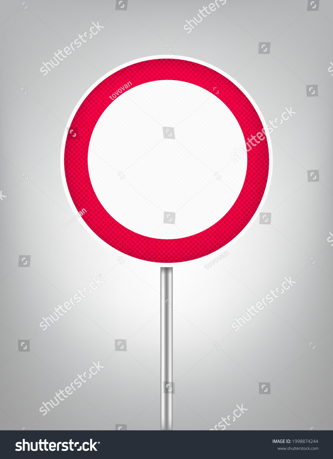 Circle Road Sign Template 3d Style Stock Vector (Royalty Free) 1998874244