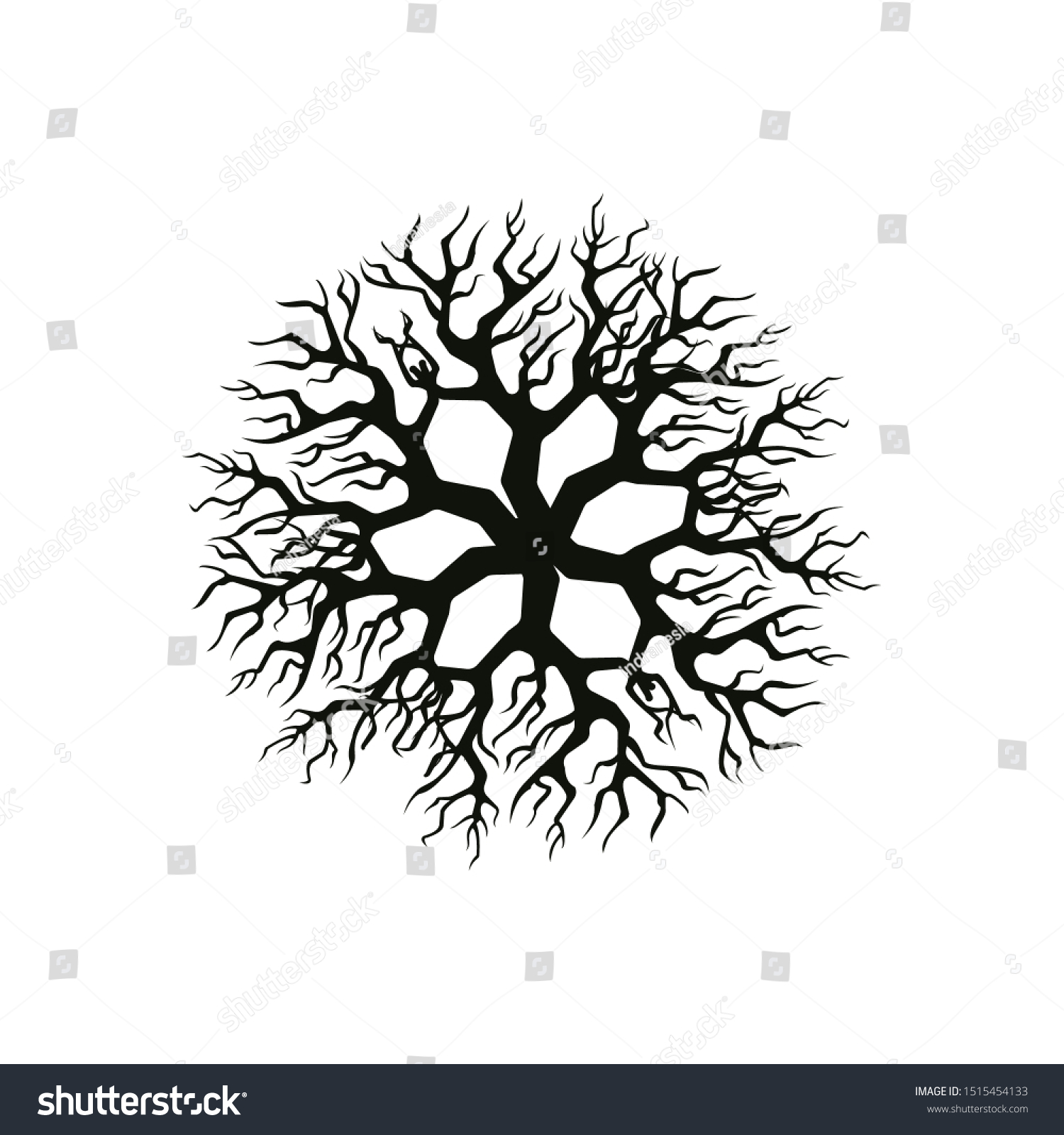Circle Root Silhouette Vector Illustration Stock Vector (Royalty Free ...
