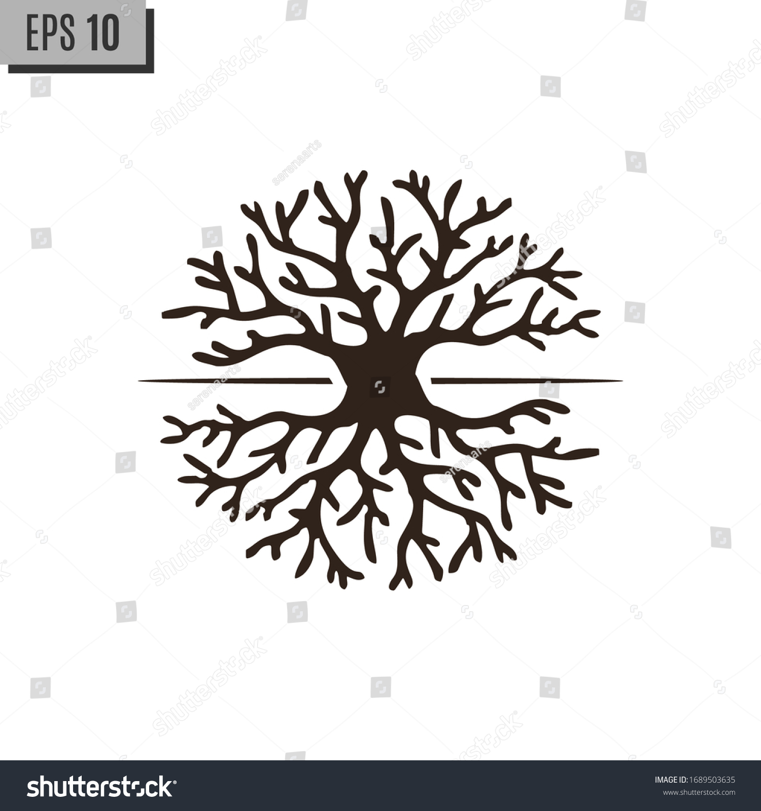 Circle Root Silhouette Vector Illustration Stock Vector (Royalty Free ...