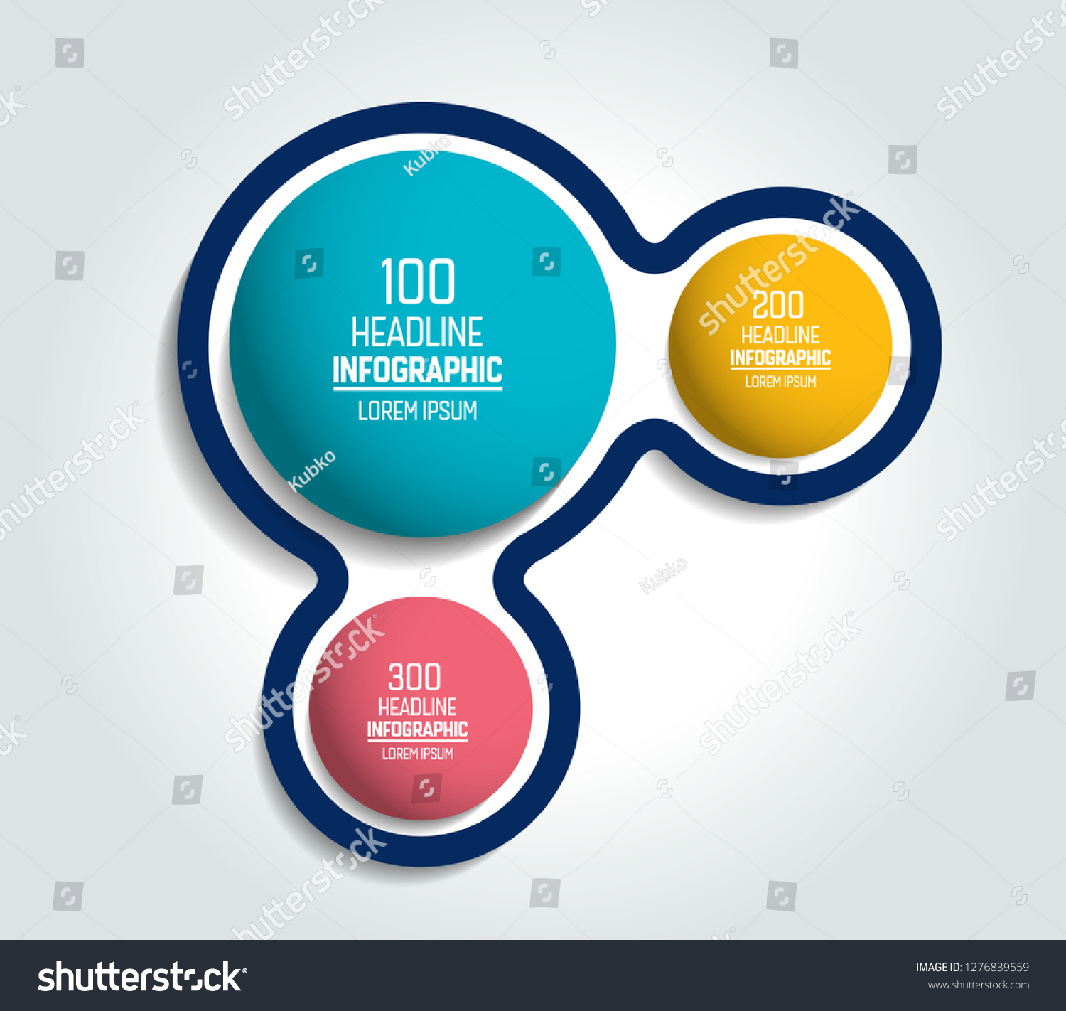 Vektor Stok Circle Round Chart Scheme Timeline Infographic (Tanpa ...