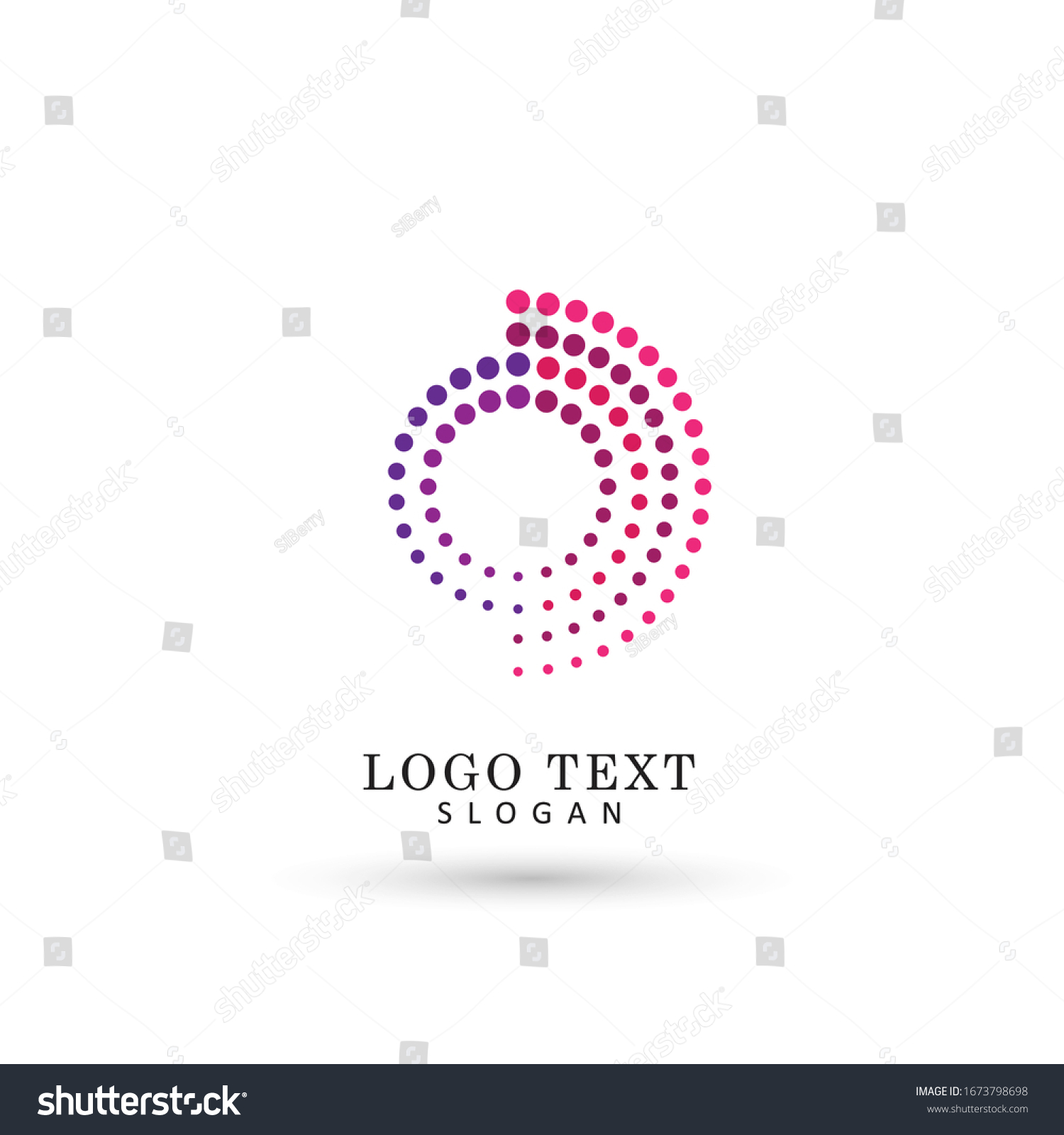 Circle Round Dotted Logo Symbol Icon Stock Vector (Royalty Free) 1673798698