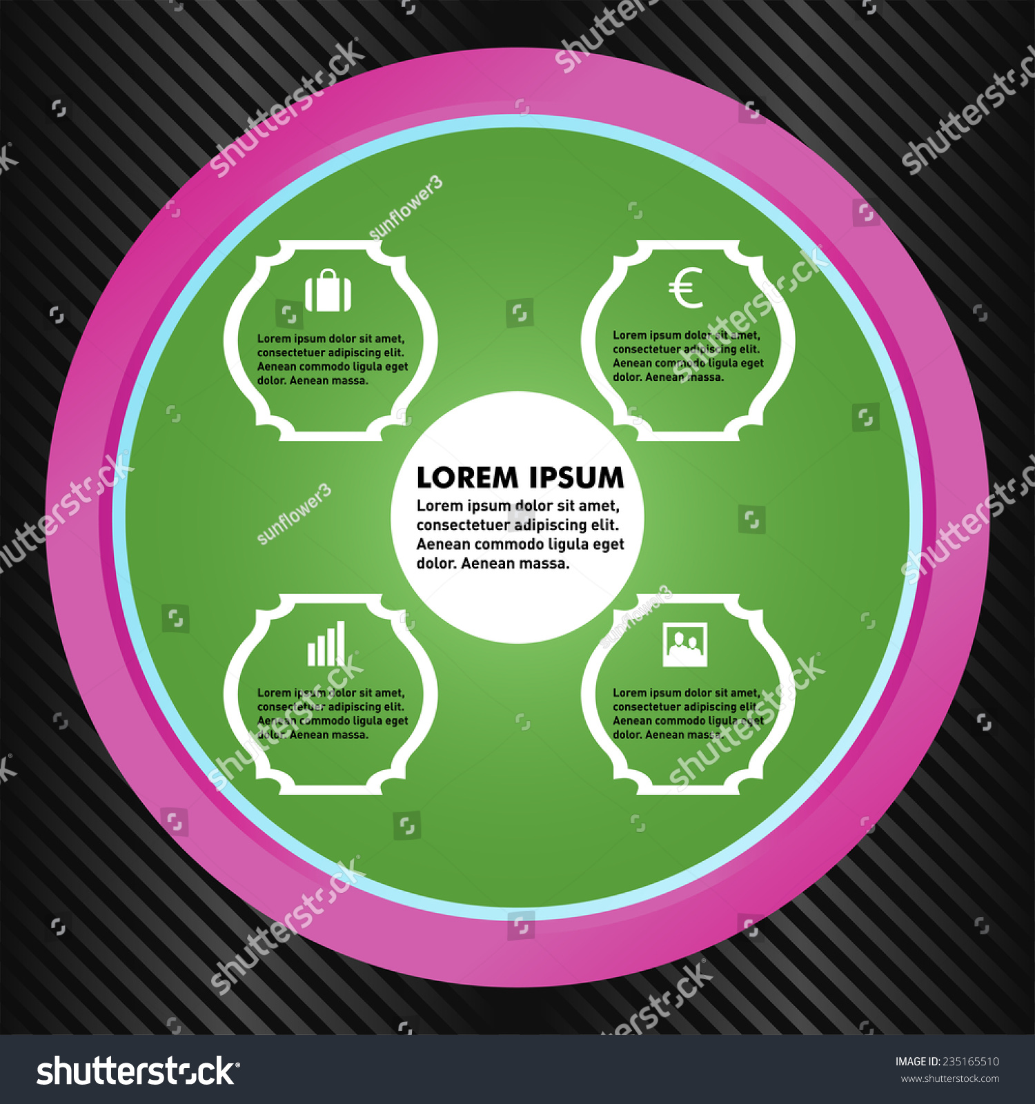 Circle Round Infographics Stock Vector (Royalty Free) 235165510 ...