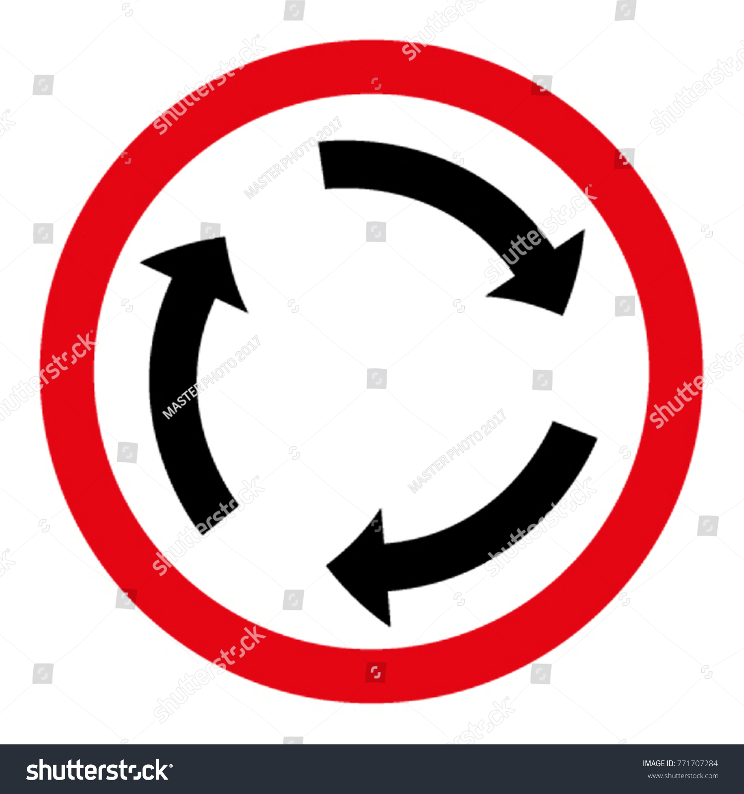 Circle Roundabout Traffic Signs Design By: vector de stock (libre de ...