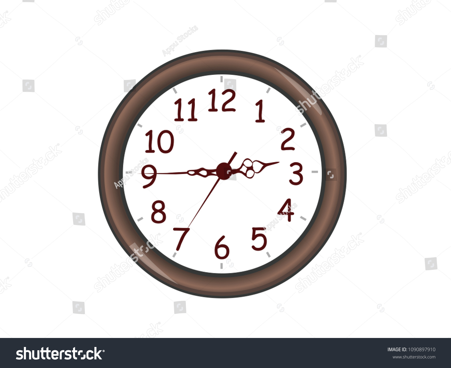Circle Shaped Wall Clock Cartoon Vector Stock Vector (Royalty Free ...